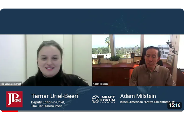 Adam Milstein, renowned American-Israeli philanthropist, in ...